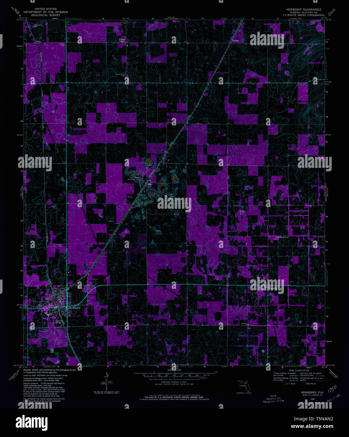 Newberry florida map hi-res stock photography and images - Alamy