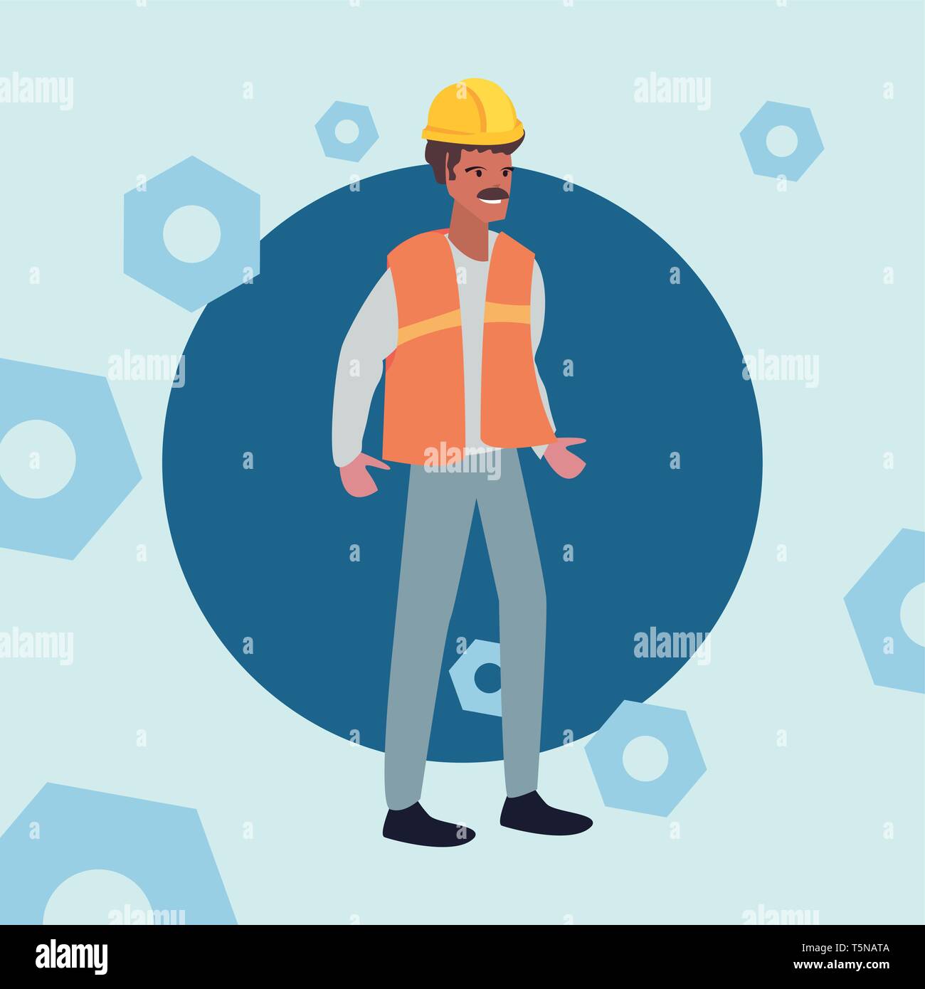 worker employee profession labour day vector illustration Stock Vector ...