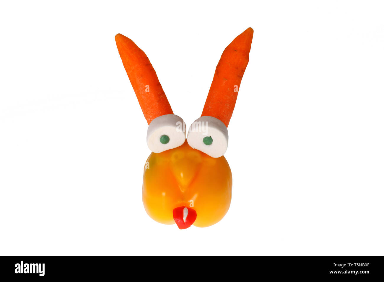 Bell pepper - Carrot - Rabbit. Rabbit carved from bell pepper and ...