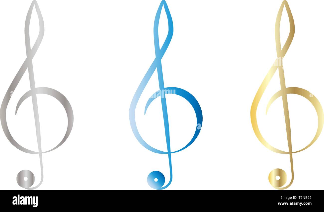 Vector set of treble clef on white background Stock Vector Image & Art ...