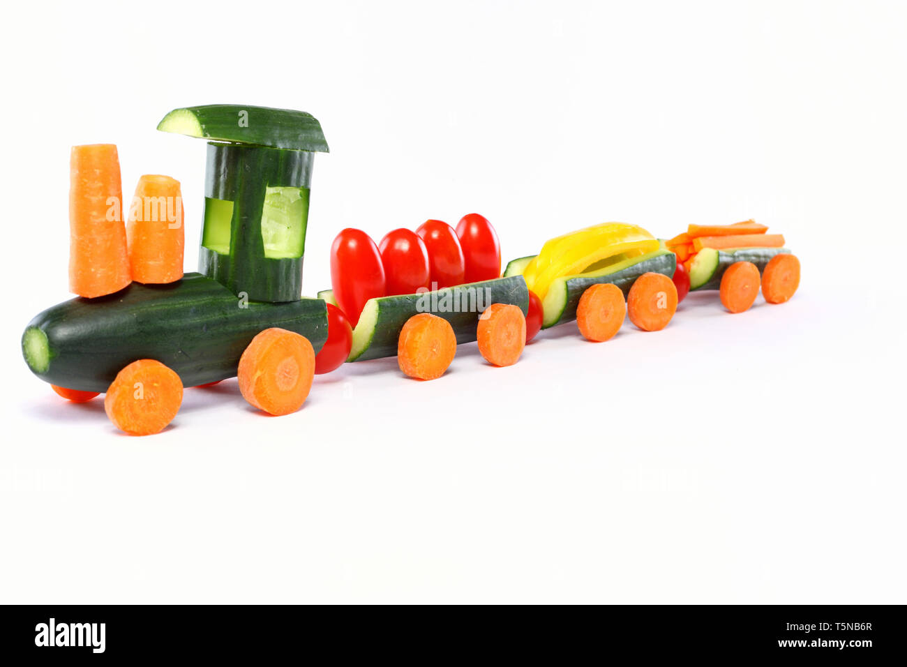 Cucumber train, from cucumbers and other vegetables carved train Stock ...