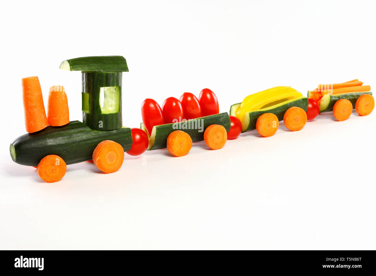 Cucumber train, from cucumbers and other vegetables carved train Stock ...