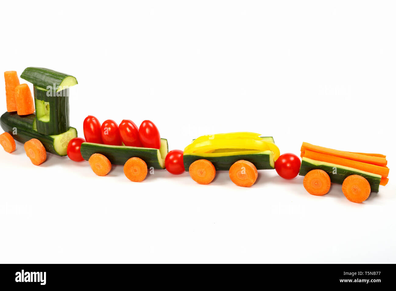 Cucumber train, from cucumbers and other vegetables carved train Stock ...