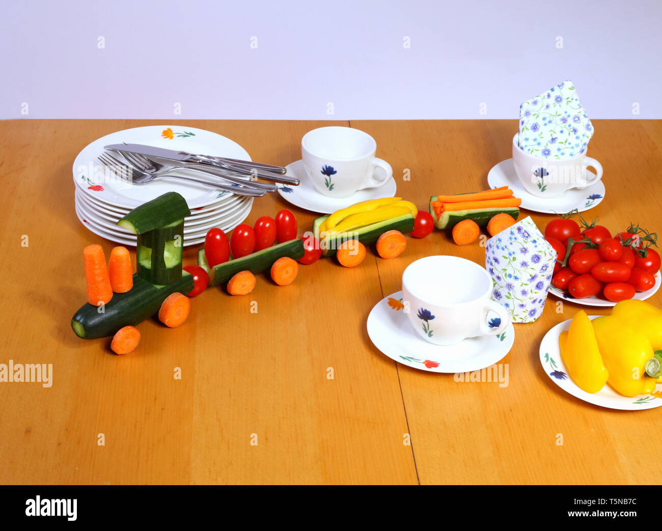 Cucumber train, from cucumbers and other vegetables carved train Stock ...