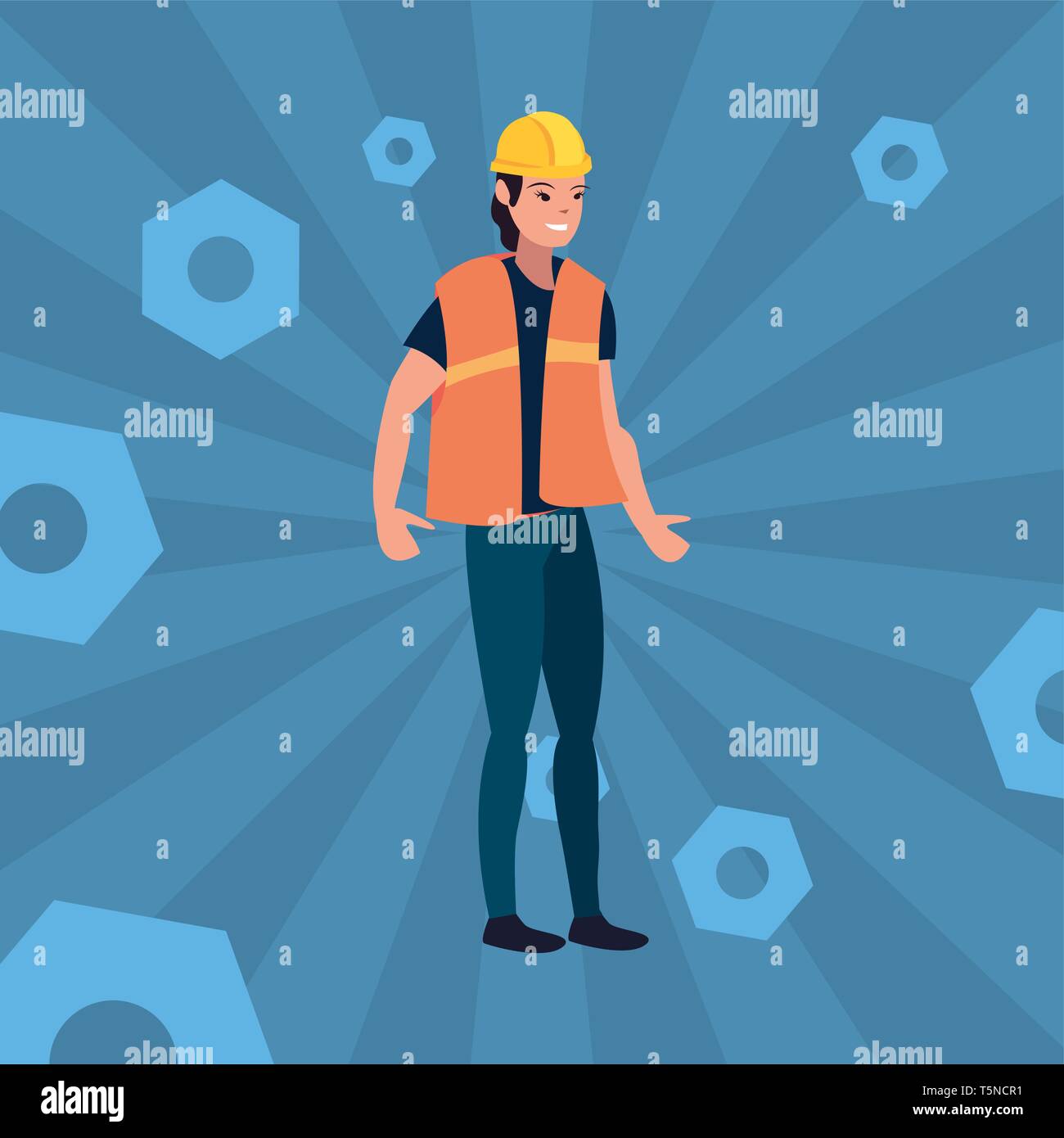 worker woman employee labour day vector illustration Stock Vector Image ...