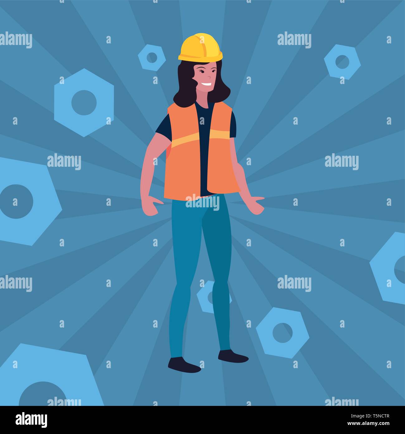 worker woman employee labour day vector illustration Stock Vector Image ...