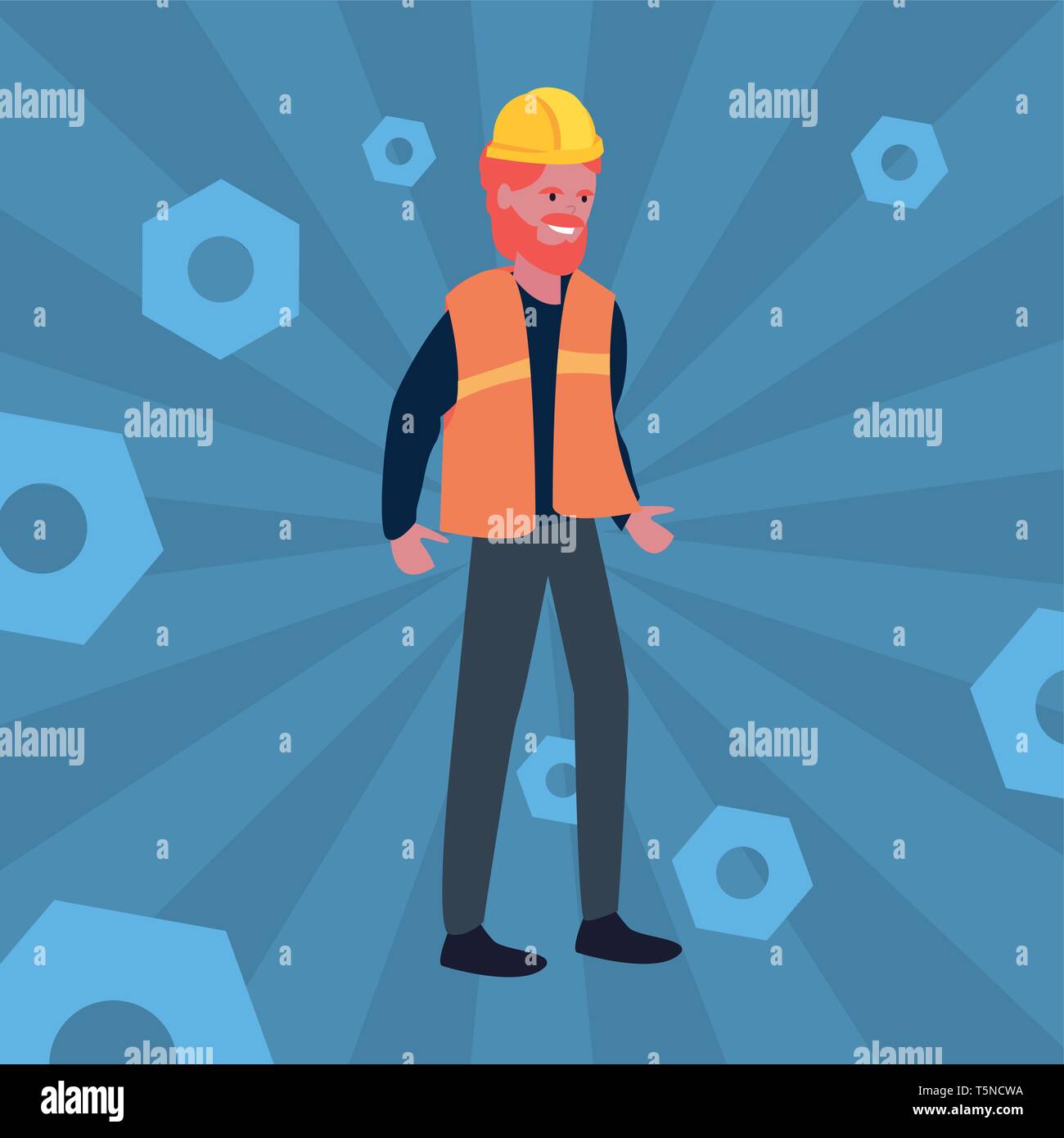 worker employee profession labour day vector illustration Stock Vector ...