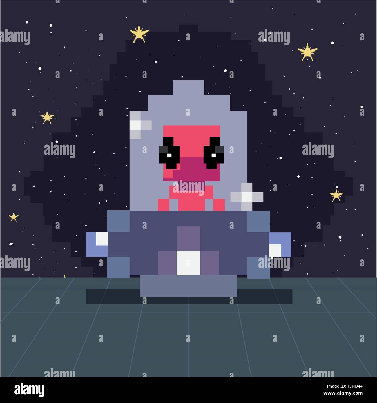 ufo invader battle video game retro vector illustration design Stock ...