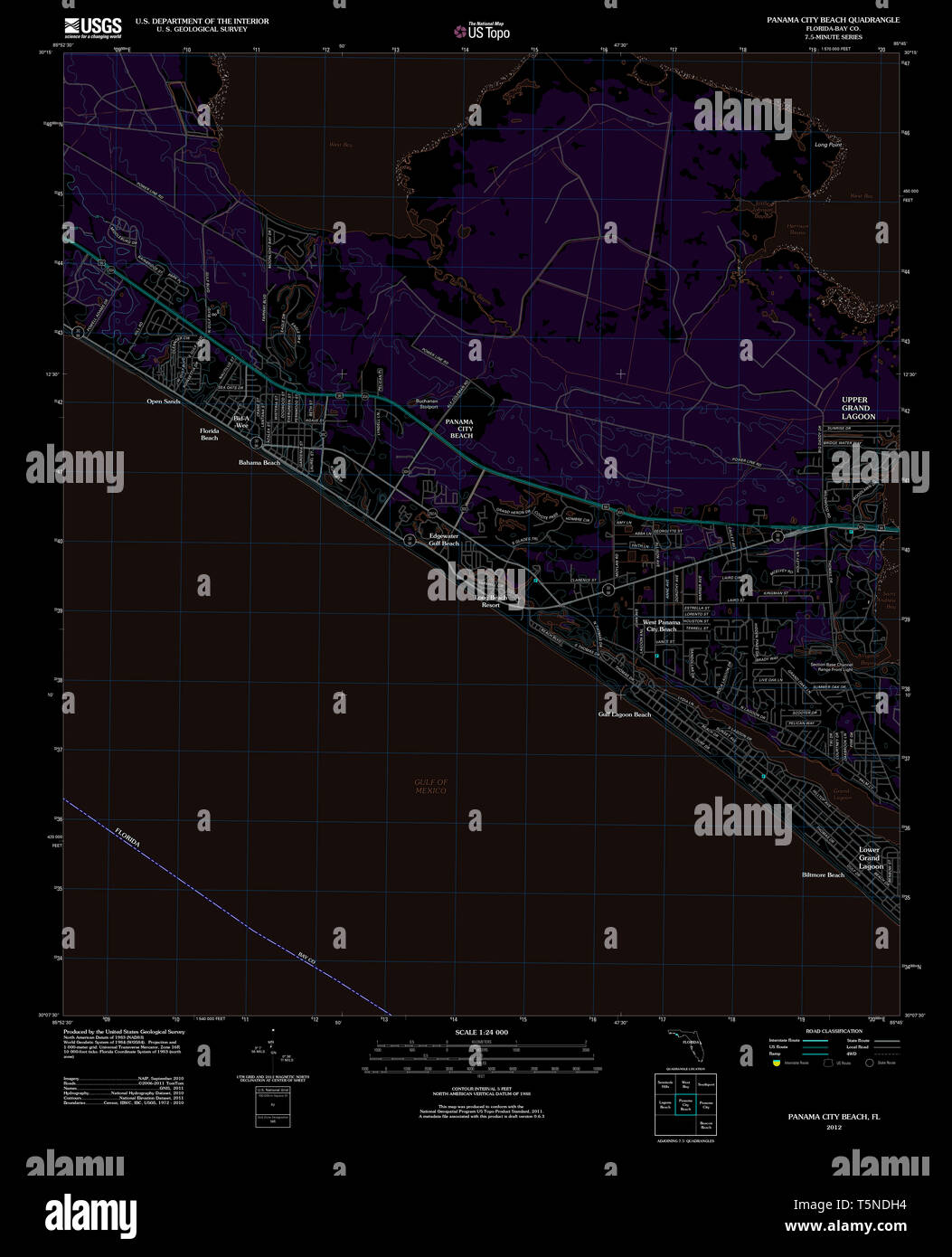 Map of panama city beach hi-res stock photography and images - Alamy