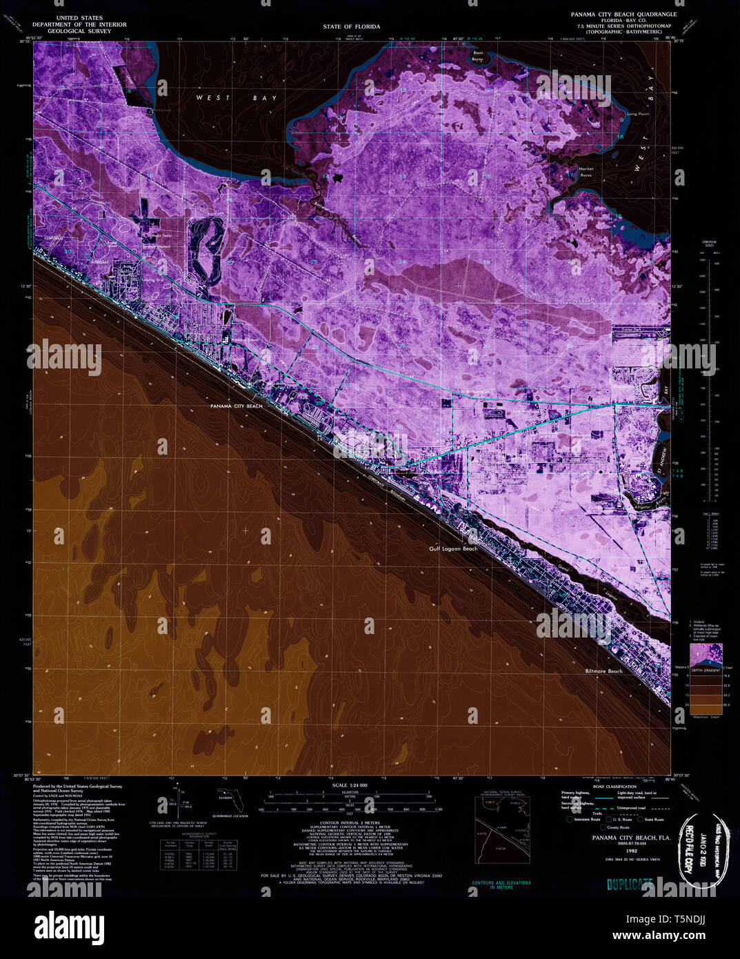 Map of panama city beach hi-res stock photography and images - Alamy