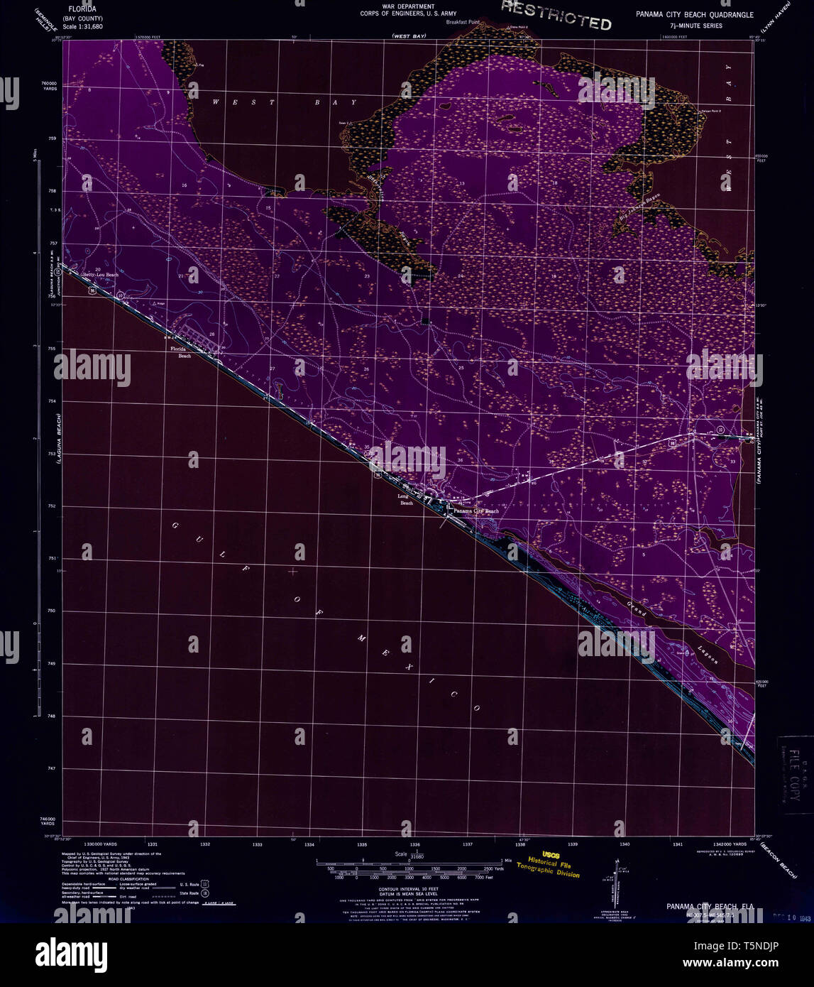 Panama city beach florida map hi-res stock photography and images - Alamy