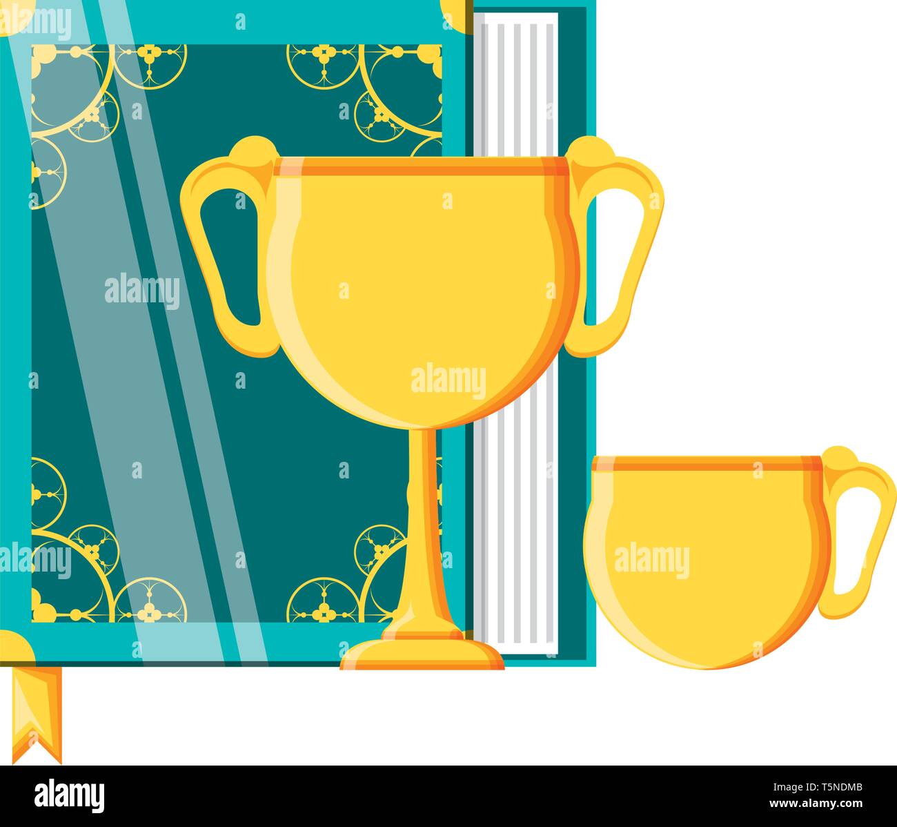 koran book and golden cup ramadan kareem vector illustration design ...
