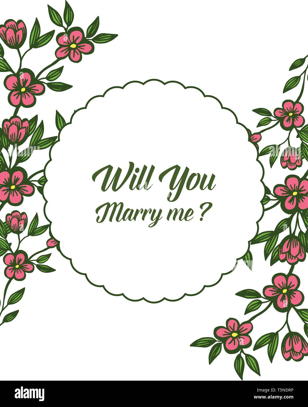 Vector illustration various shape leaf flower frame for design will you ...