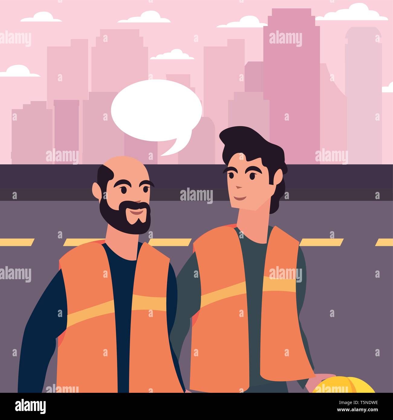 Female Construction Worker Talk Stock Vector Images - Alamy
