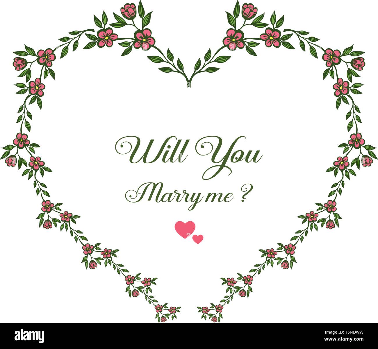 Vector illustration artwork of wreath frame for decorative of will you ...