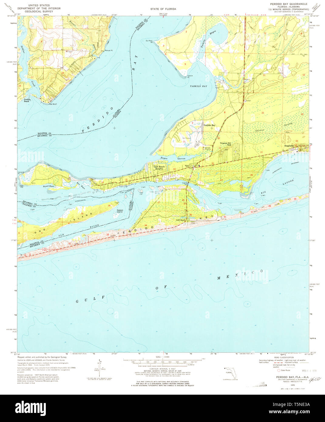 USGS TOPO Map Florida FL Perdido Bay 348071 1970 24000 Restoration ...