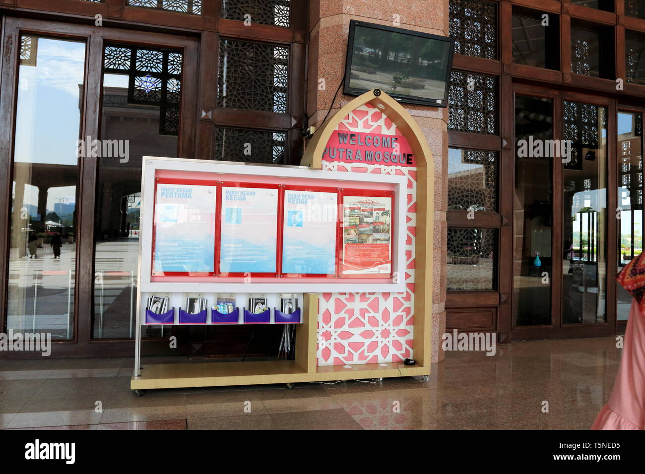 Masjid Putra or Putra Mosque notice board in Putrajaya Malaysia Stock ...
