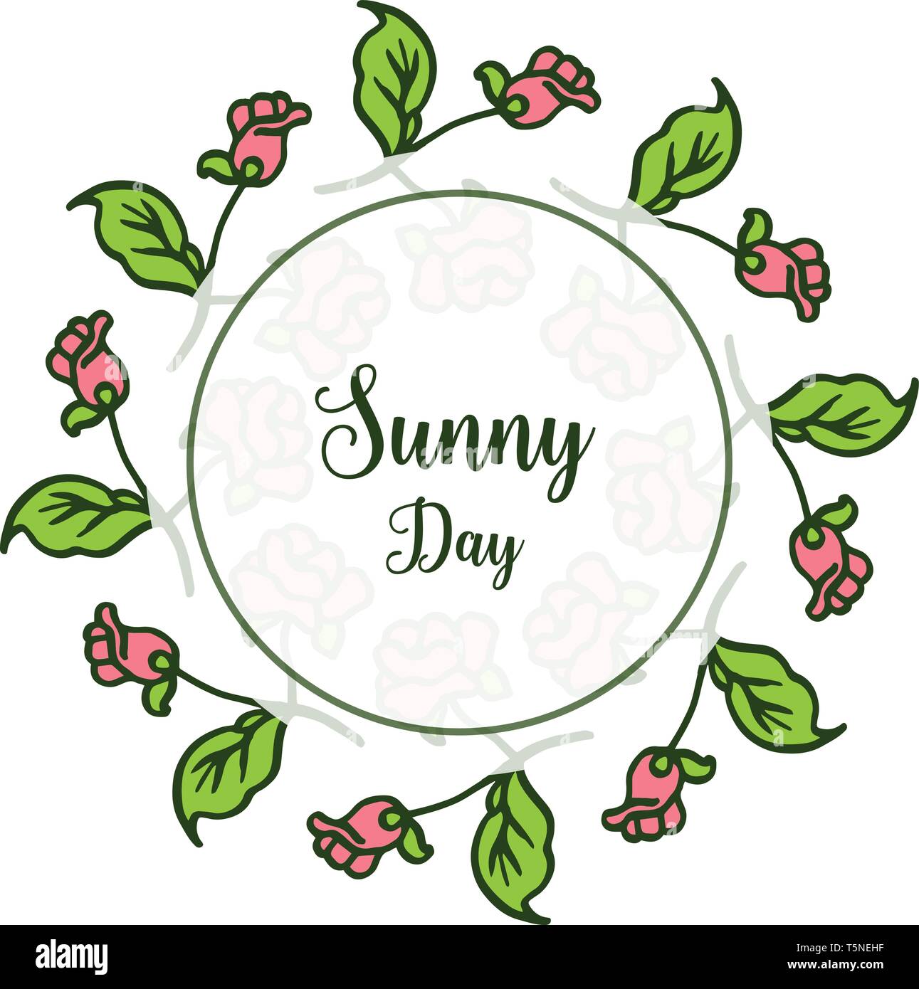 Vector illustration ornate of wreath frame for greeting card hand drawn ...