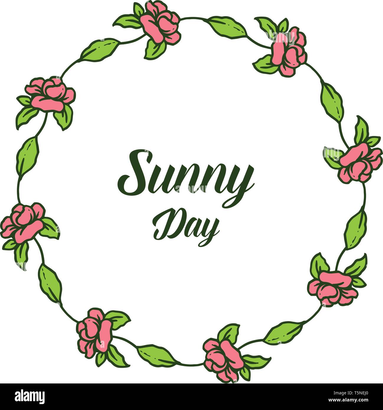 Vector illustration ornate of wreath frame for greeting card hand drawn ...