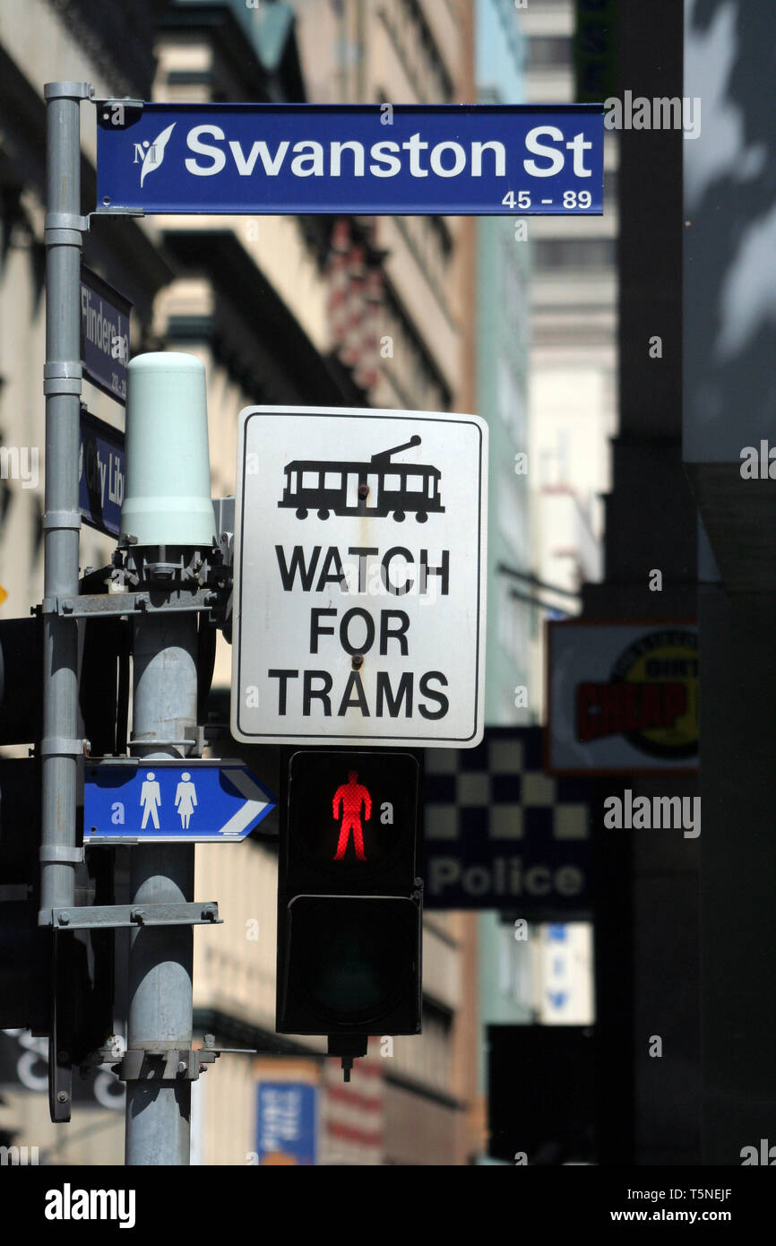 Melbourne tram sign hi-res stock photography and images - Alamy
