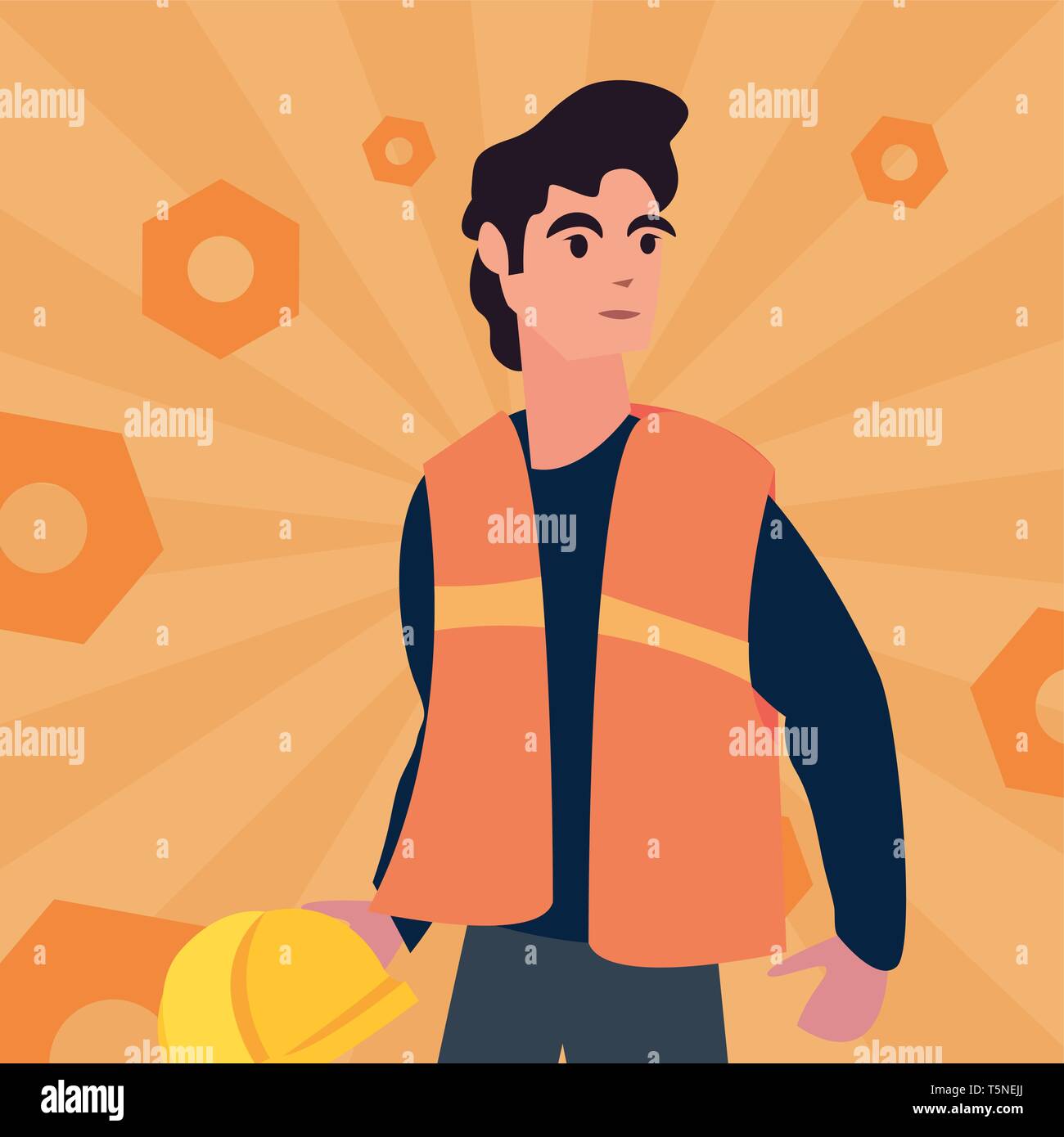 worker employee profession labour day vector illustration Stock Vector ...