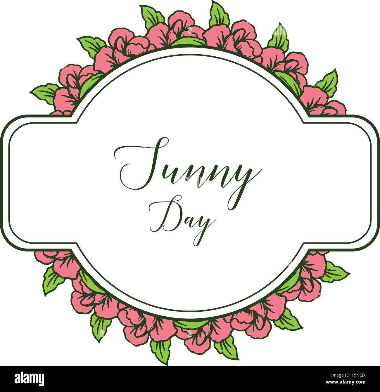 Vector illustration invitation card sunny day with design floral frame ...
