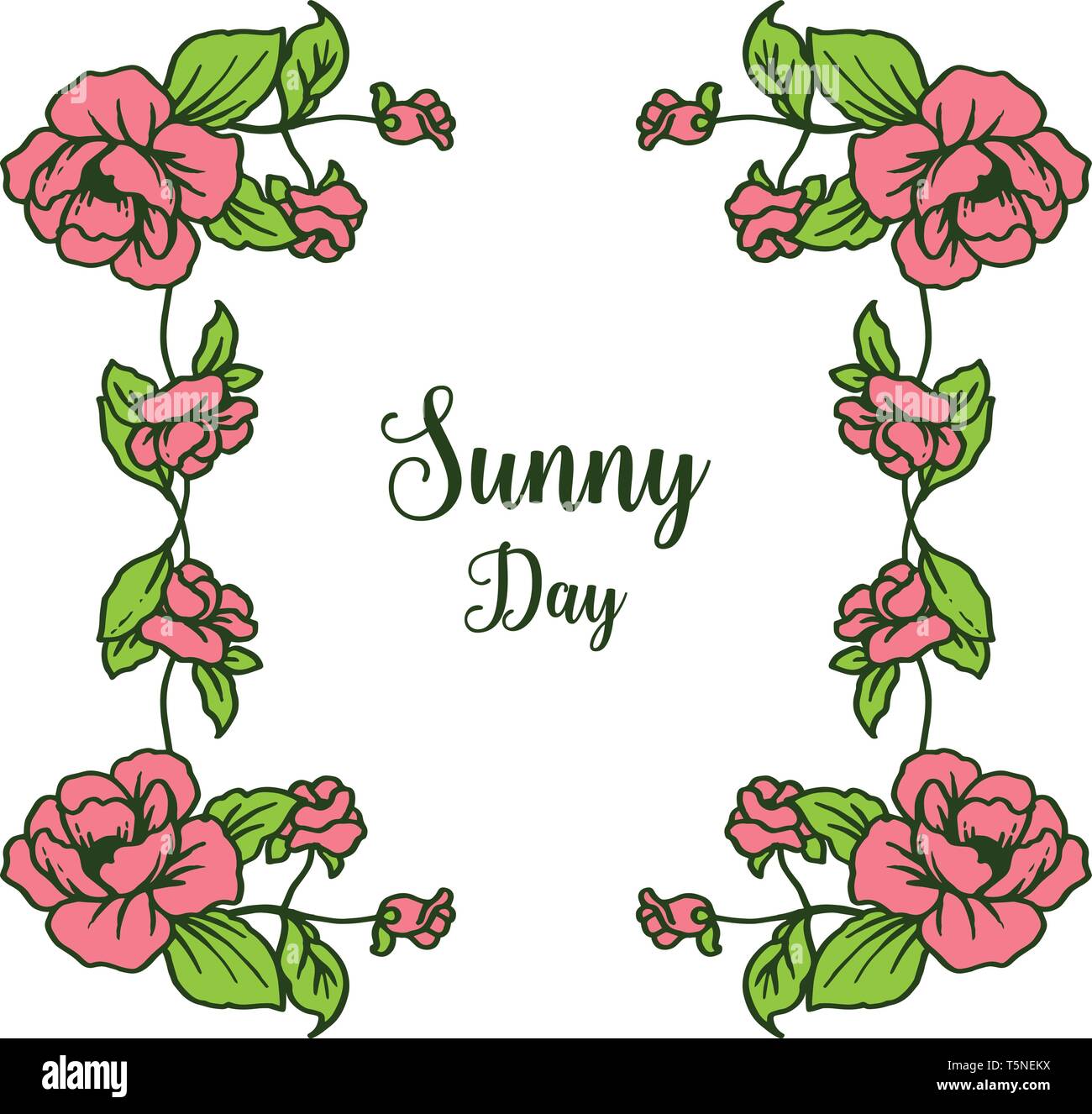 Vector illustration invitation card sunny day with design floral frame ...