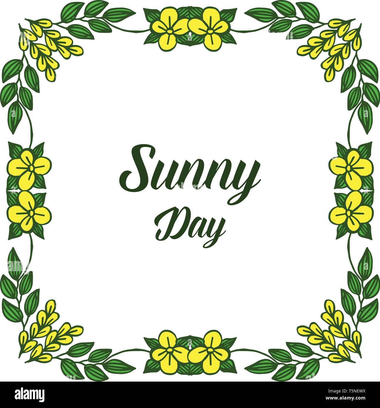 Vector illustration various flower frame for banner sunny day hand ...