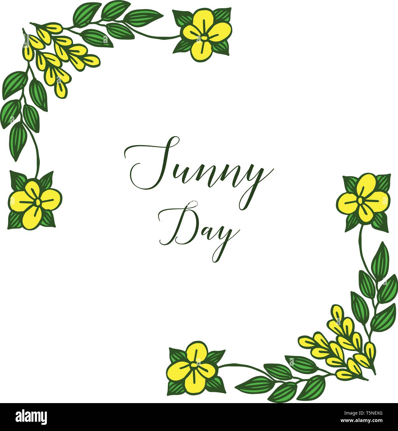 Vector illustration various flower frame for banner sunny day hand ...