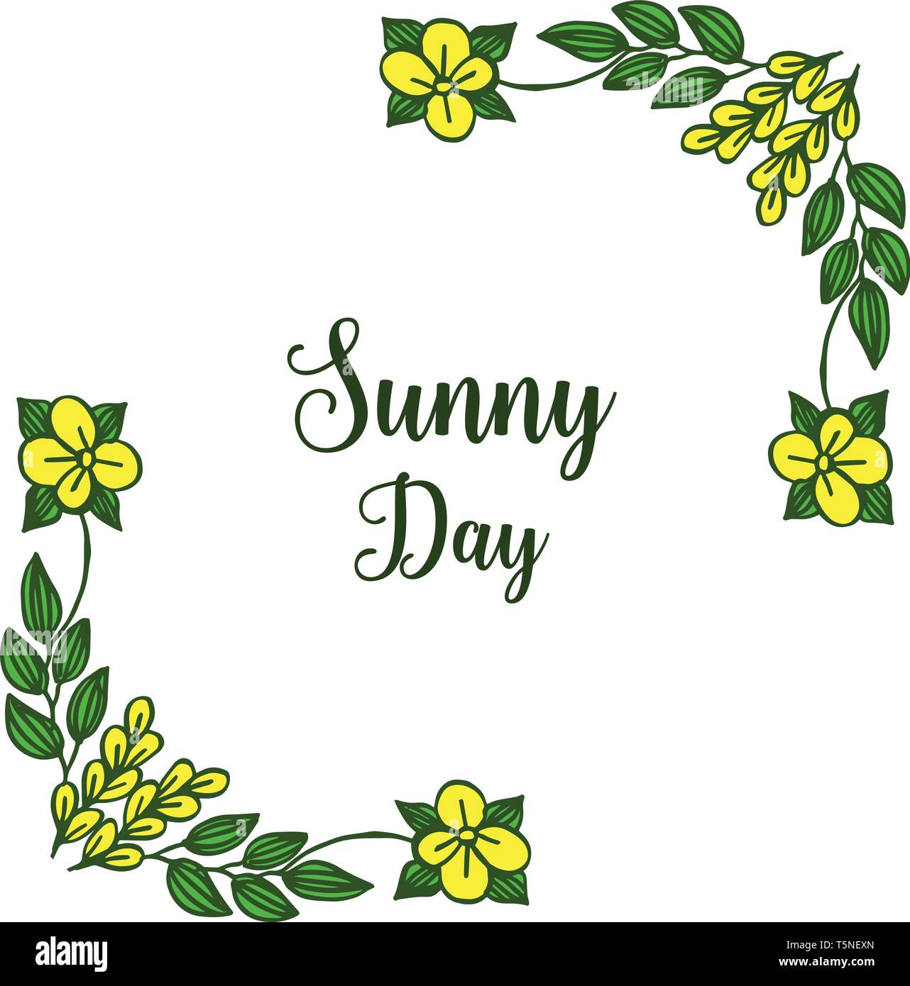 Vector illustration various flower frame for banner sunny day hand ...