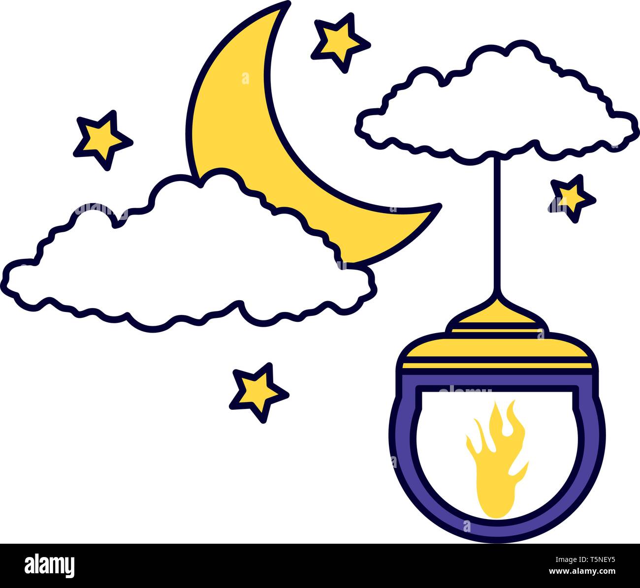 Ramadan Kareem lamp with moon vector illustration design Stock Vector ...
