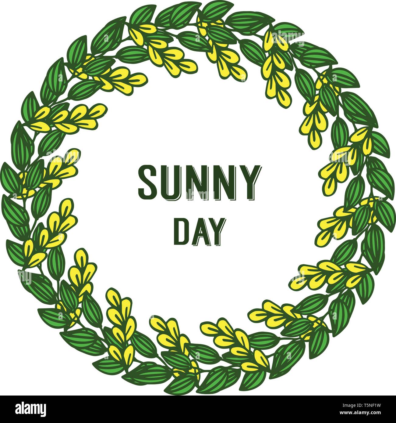 Vector illustration writing sunny day with ornate floral frame hand ...
