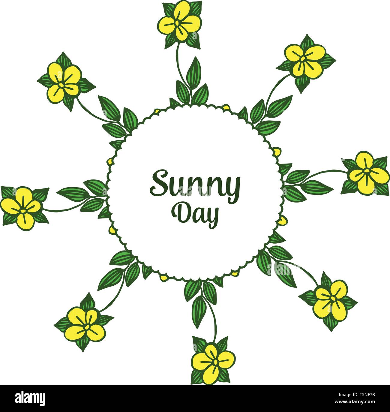 Vector illustration various lettering sunny day for design beautiful ...