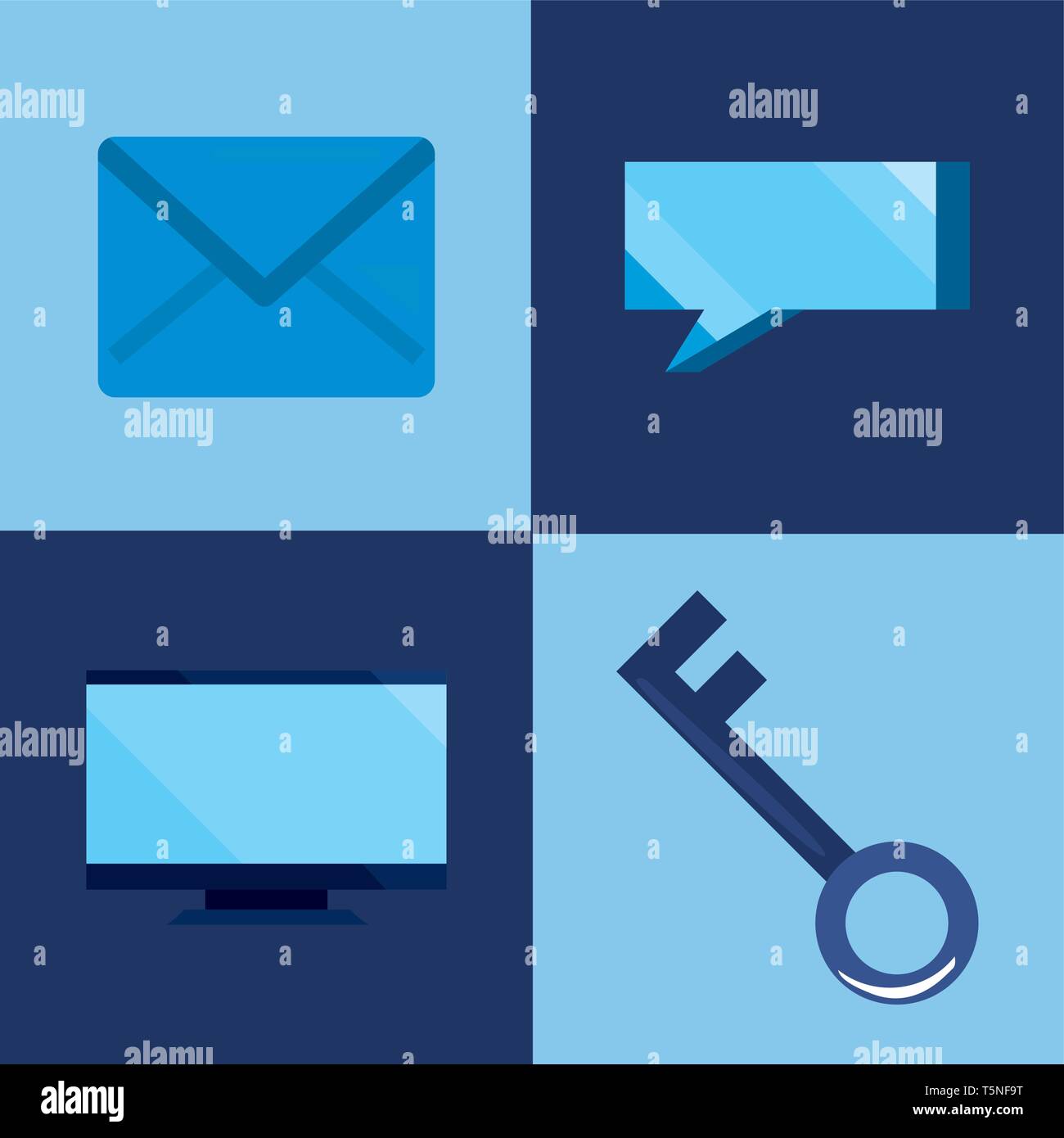 email computer key cyber security vector illustration Stock Vector ...