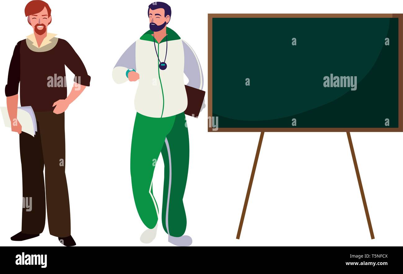 teachers classic and sports with chalkboard vector illustration design ...