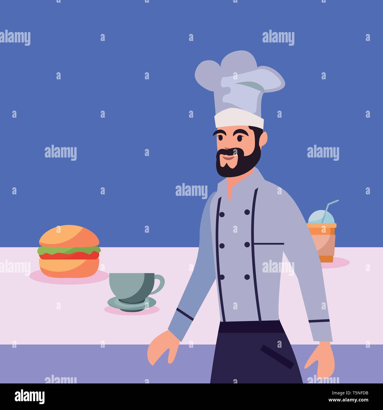 chef man profession labour day vector illustration design Stock Vector ...