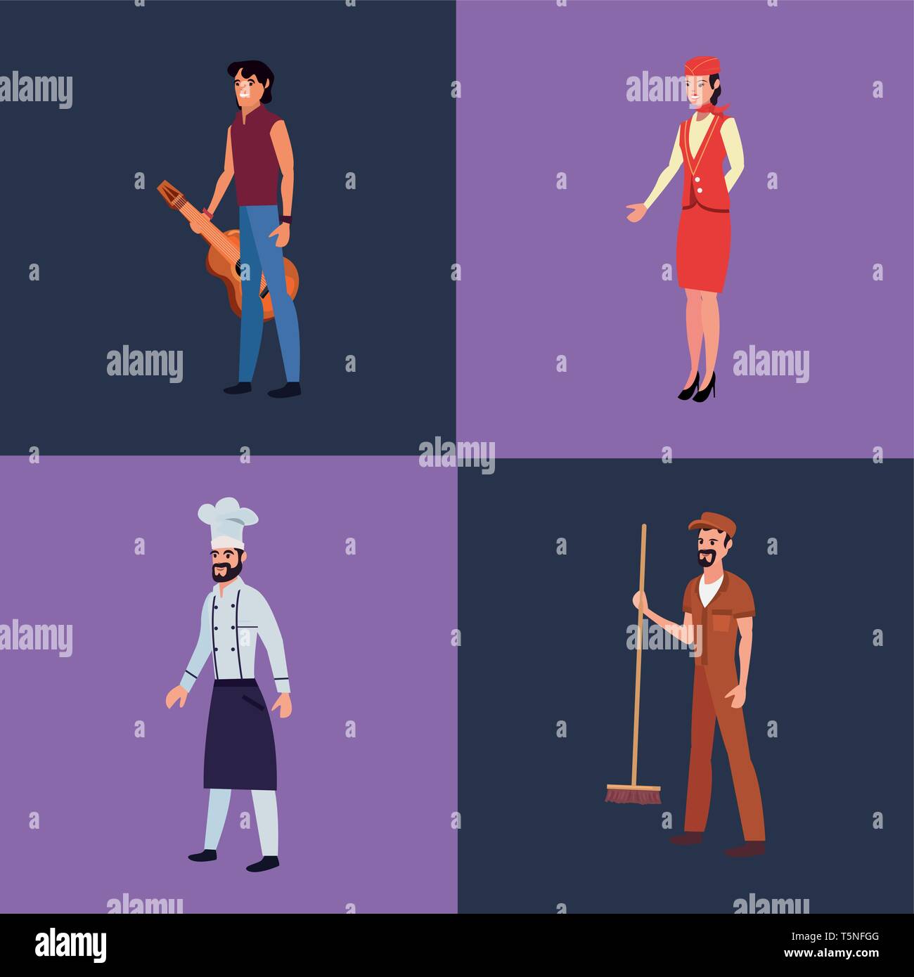 people profession labour day set vector illustration Stock Vector Image ...