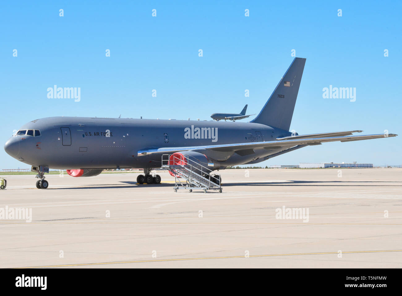 A KC-46A Pegasus lands April 20, 2019, at McConnell Air Force Base, Kan ...