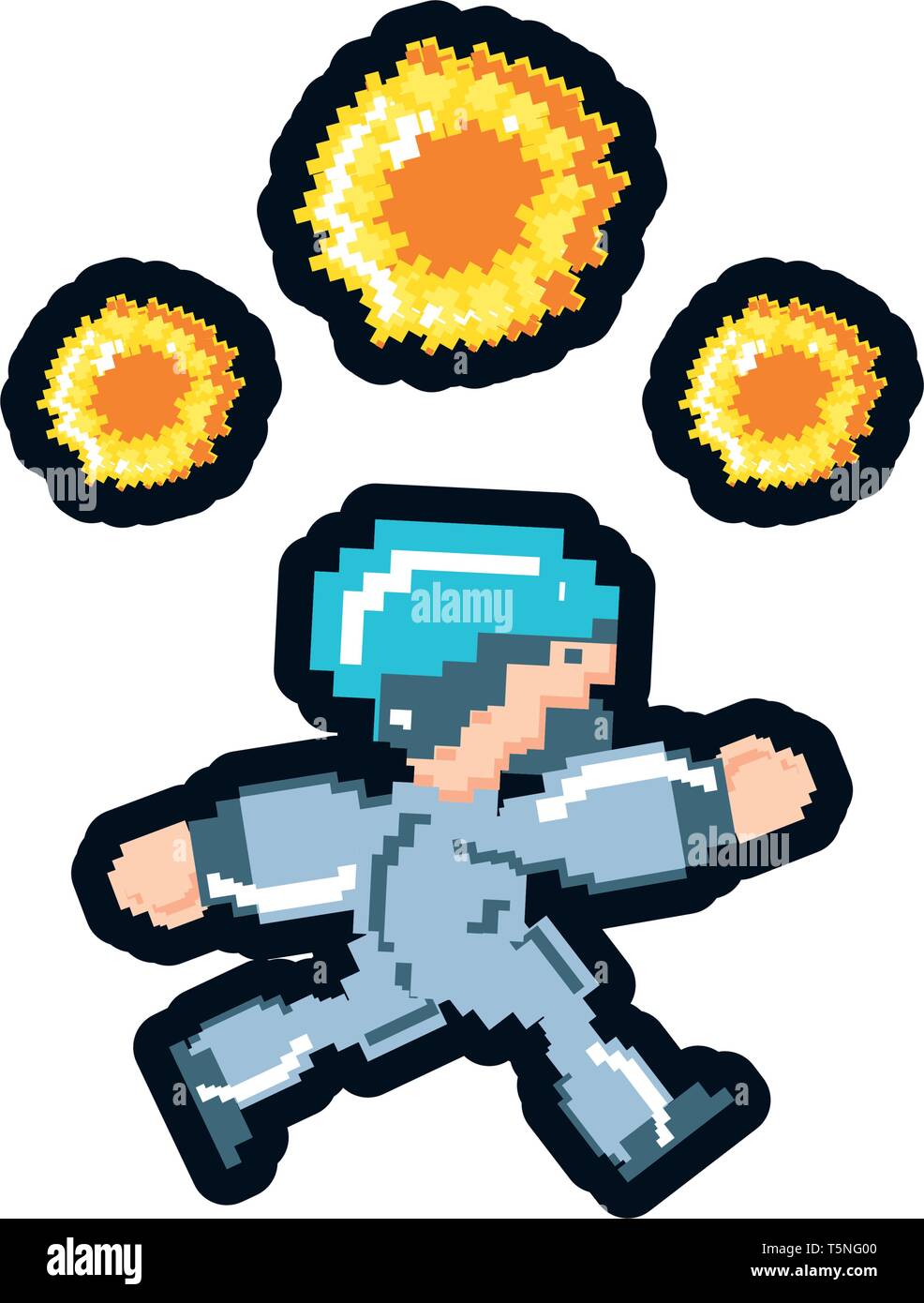 video game avatar with fire balls pixelated vector illustration design ...