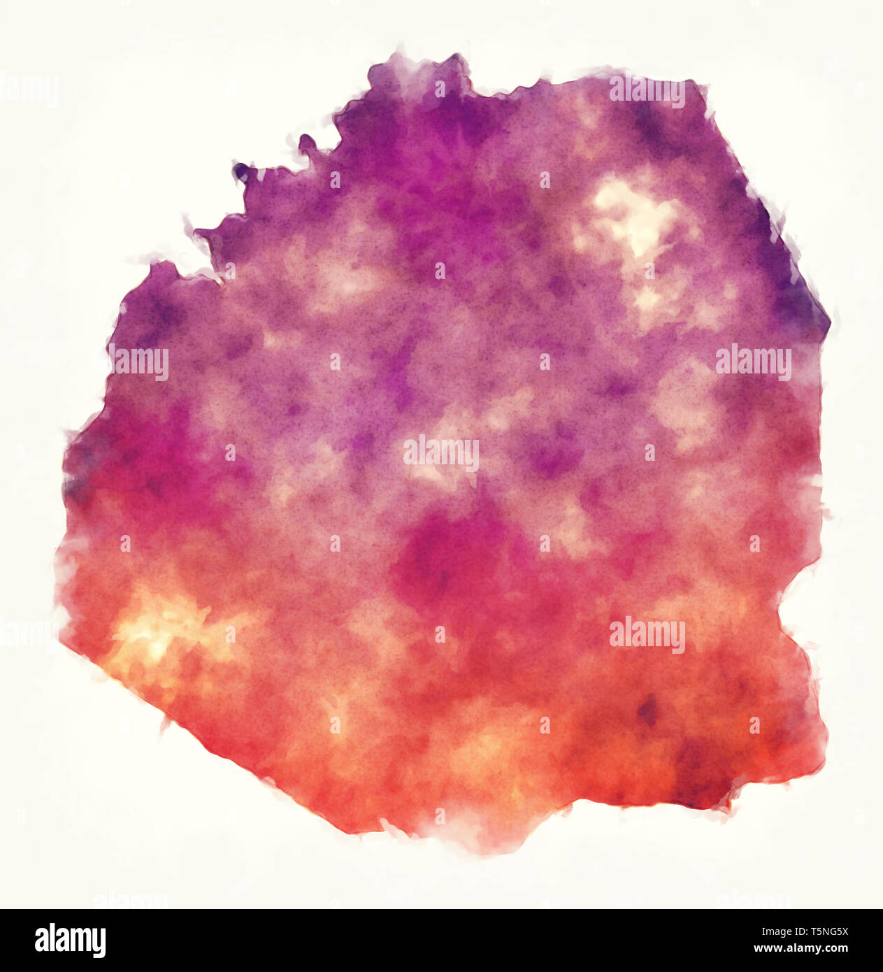 Atacora department watercolor map of Benin Stock Photo - Alamy