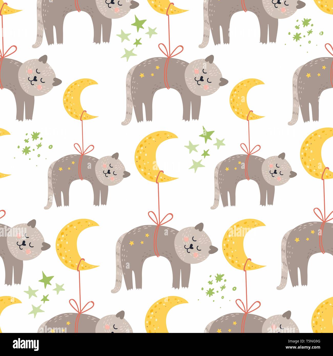 Seamless pattern with sleeping cats Stock Vector Image & Art - Alamy