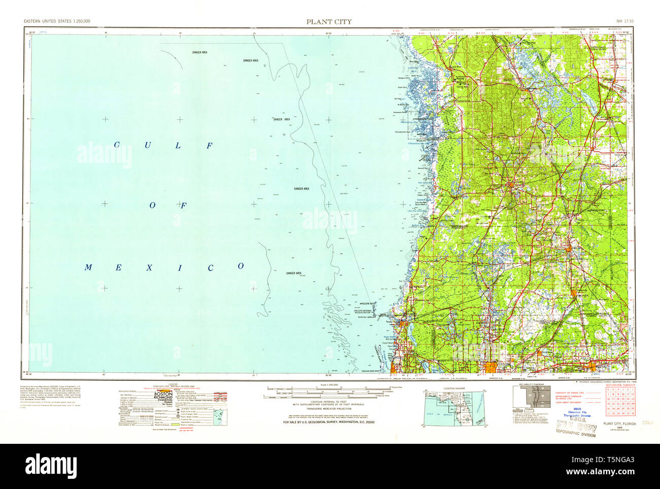 USGS TOPO Map Florida FL Plant City 348127 1955 250000 Restoration ...