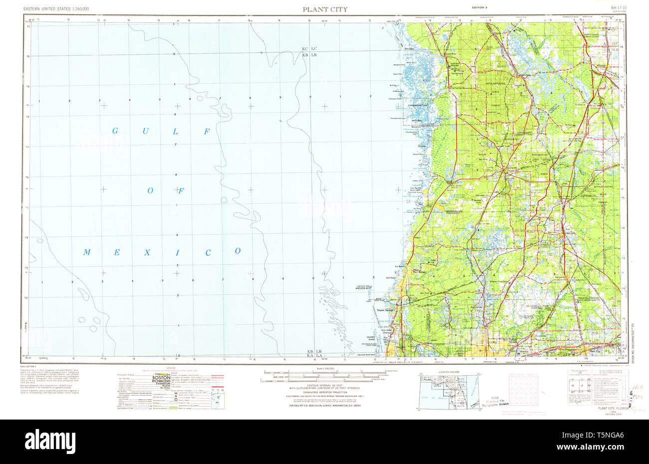 USGS TOPO Map Florida FL Plant City 348128 1955 250000 Restoration ...