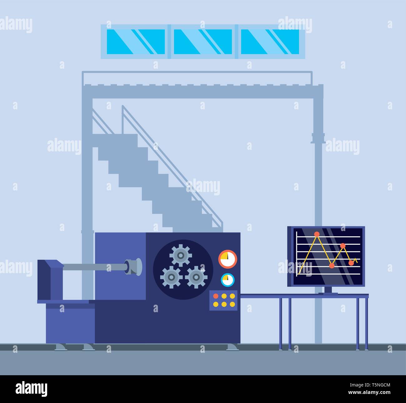 Inside windows manufacturing factory Stock Vector Images - Alamy