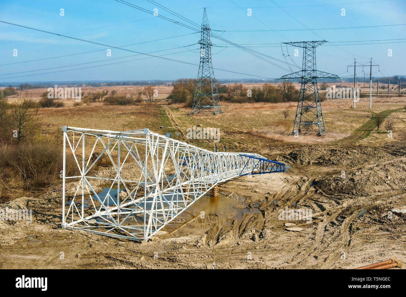 installation of power lines, installation of electrical wire supports ...