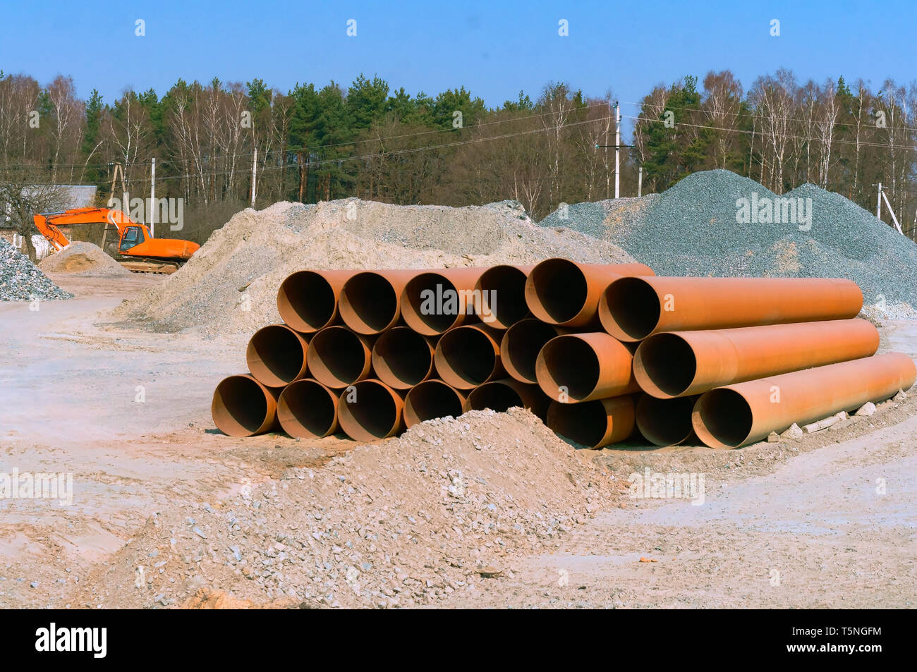 Foundation pipes on construction site hi-res stock photography and ...