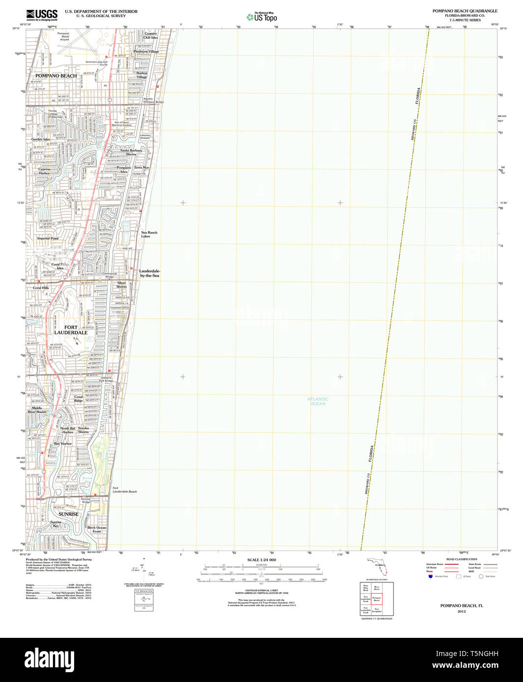 Map of pompano beach hi-res stock photography and images - Alamy