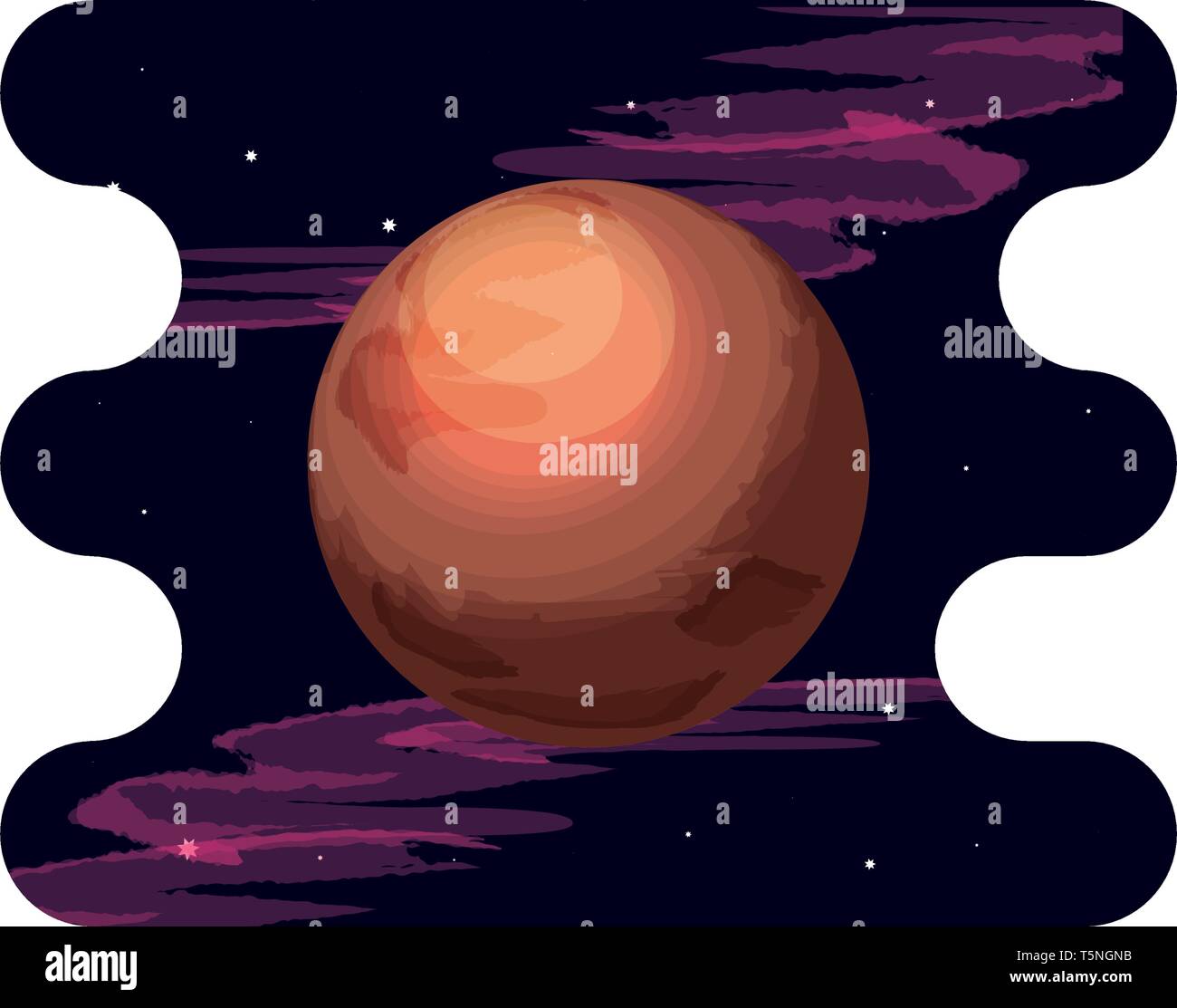 mars planet scene space vector illustration design Stock Vector Image ...