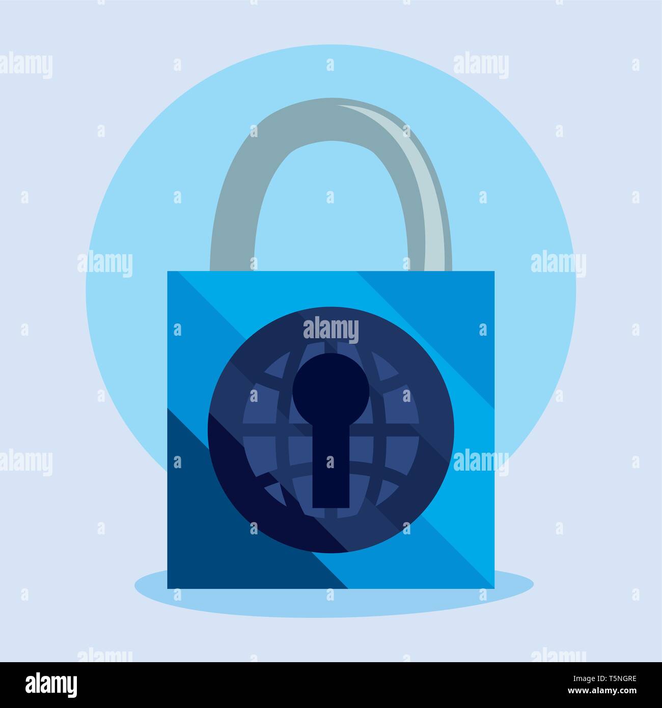 padlock world hole key cyber security vector illustration Stock Vector ...