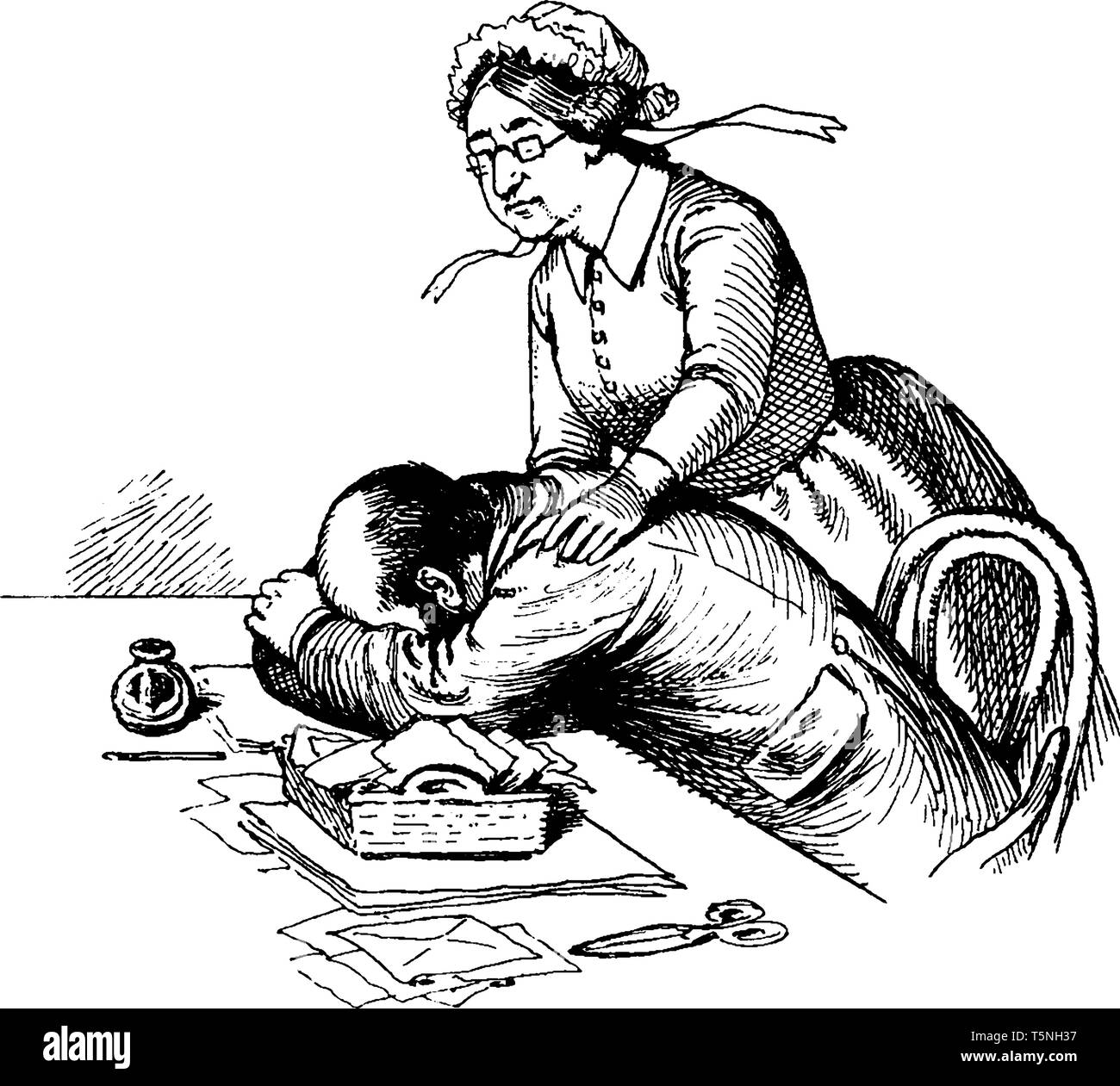 Man consoling a woman Stock Vector Images - Alamy